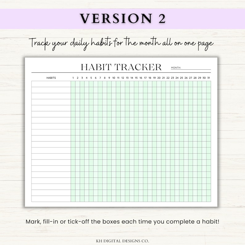 Monthly Habit Tracker Editable Printable | Gym Habit Tracker | Digital ...