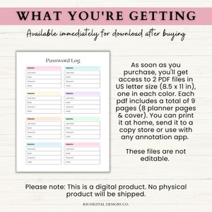 Password Tracker | Password Book | Good Notes Planner | Password Log ...