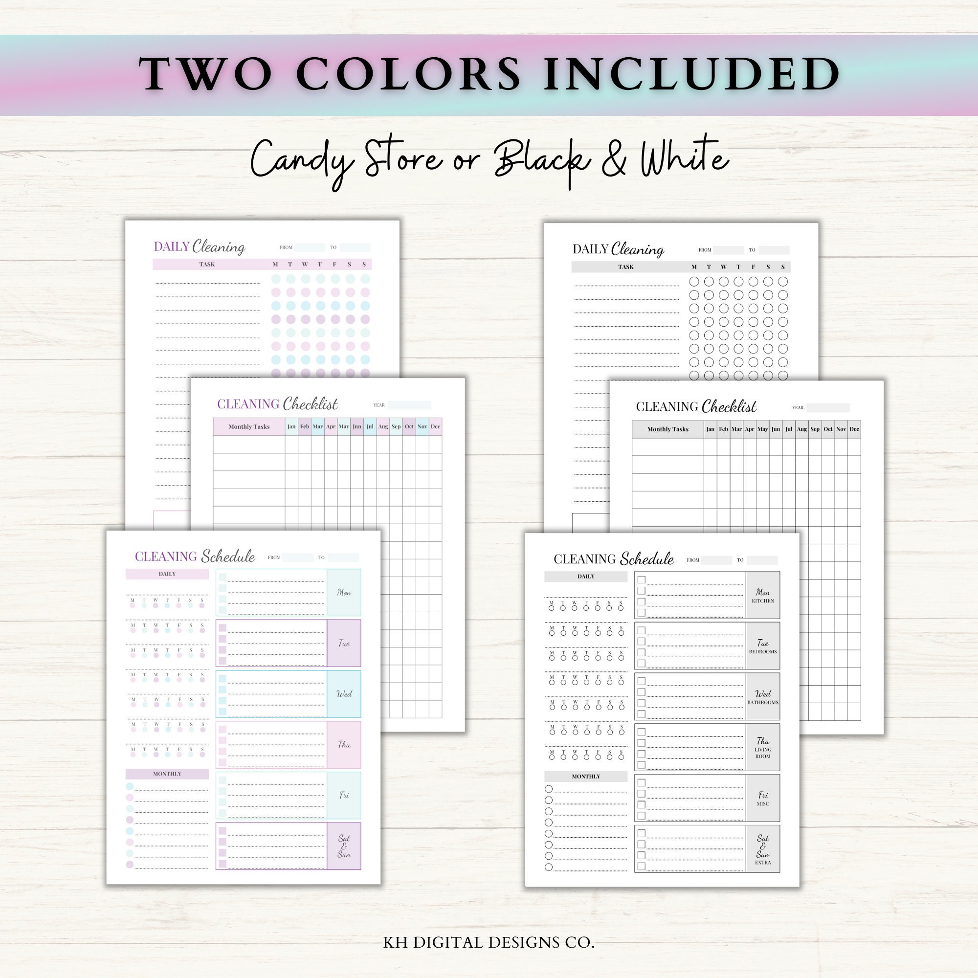 Cleaning Checklists Printable Bundle House Cleaning Planner - Etsy