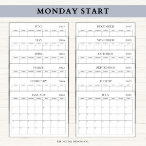 Editable 2025 Monthly Calendar | One Page Monthly Planner | Dated 12 ...