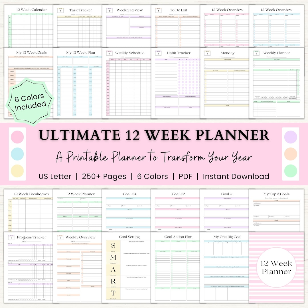 12 Week Planner Printable: Build Momentum & Achieve More in 12 Weeks ...