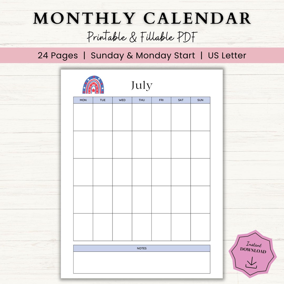 Editable Undated Monthly Calendar | Blank Perpetual Calendar Printable ...