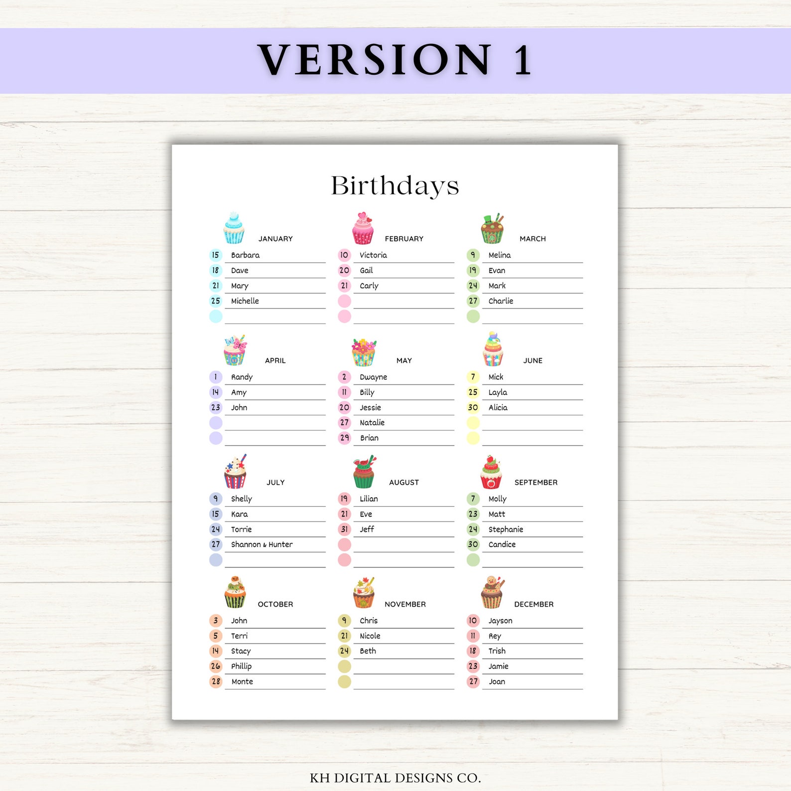 Editable Birthday Tracker Template | Birthday Planner Printable ...