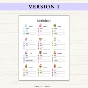 Editable Birthday Tracker Template | Birthday Planner Printable ...