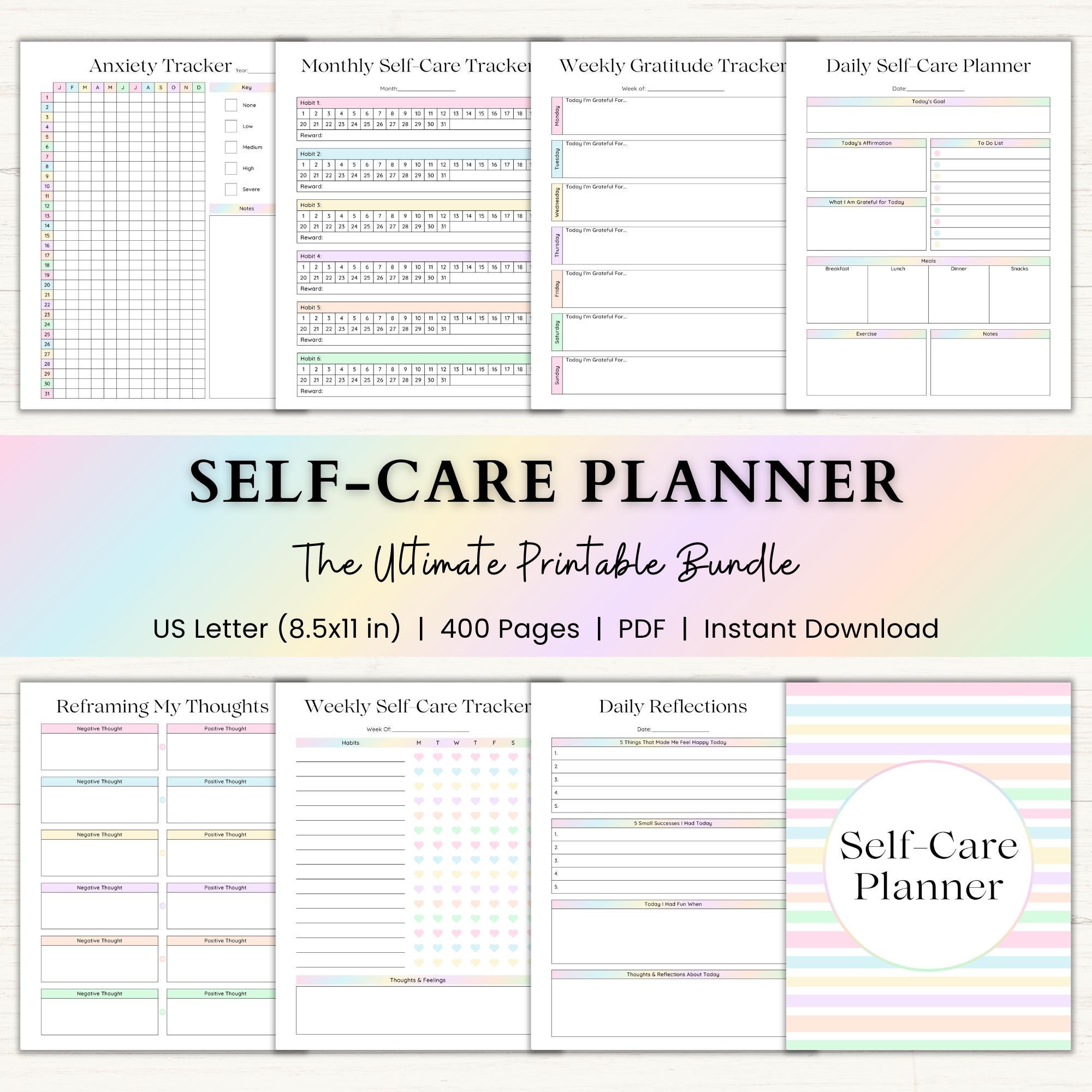 Self Care Planner Printable | Gratitude Journal | Mood Tracker | Mental ...