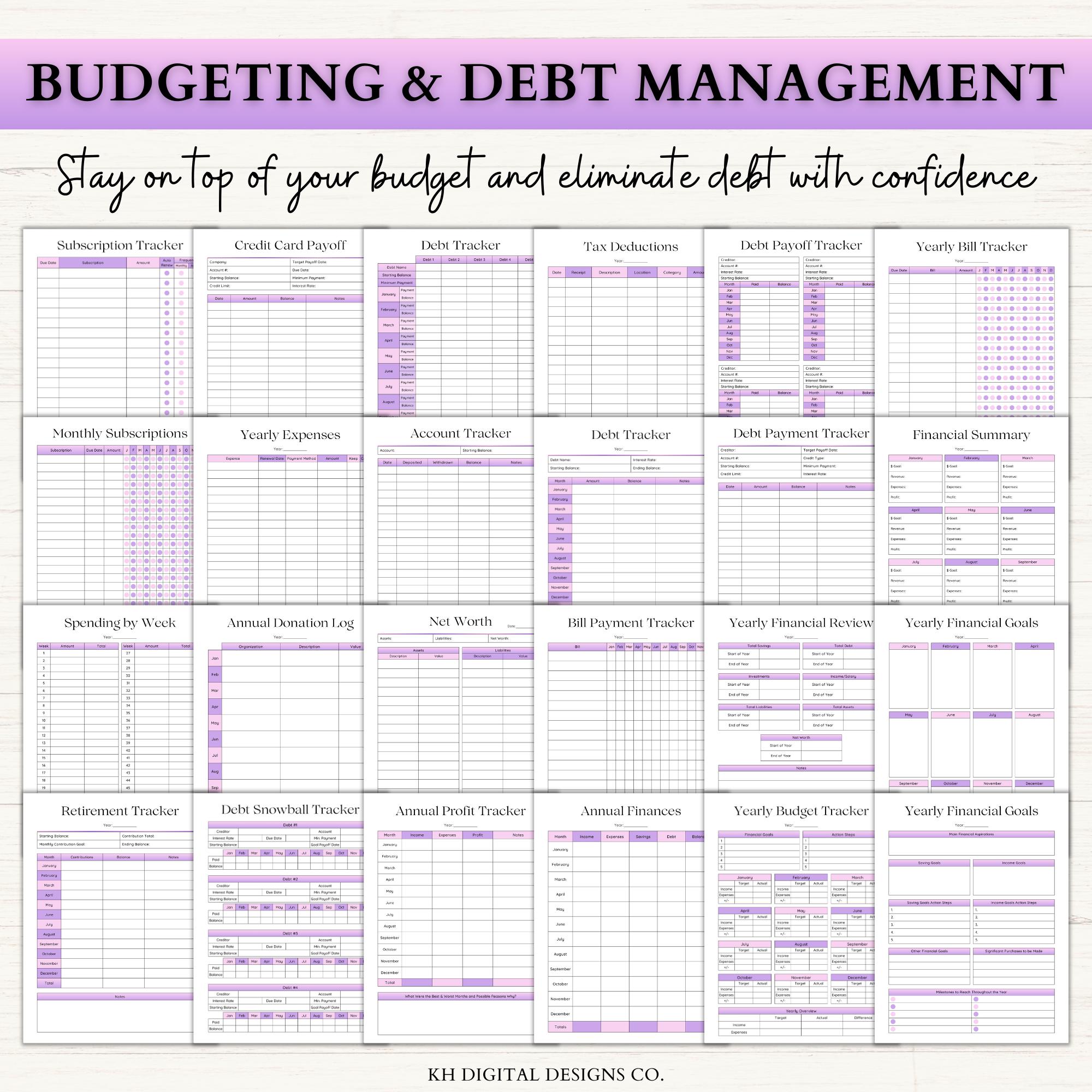 Finance Planner Printable | Weekly Budget Binder | Savings & Debt ...
