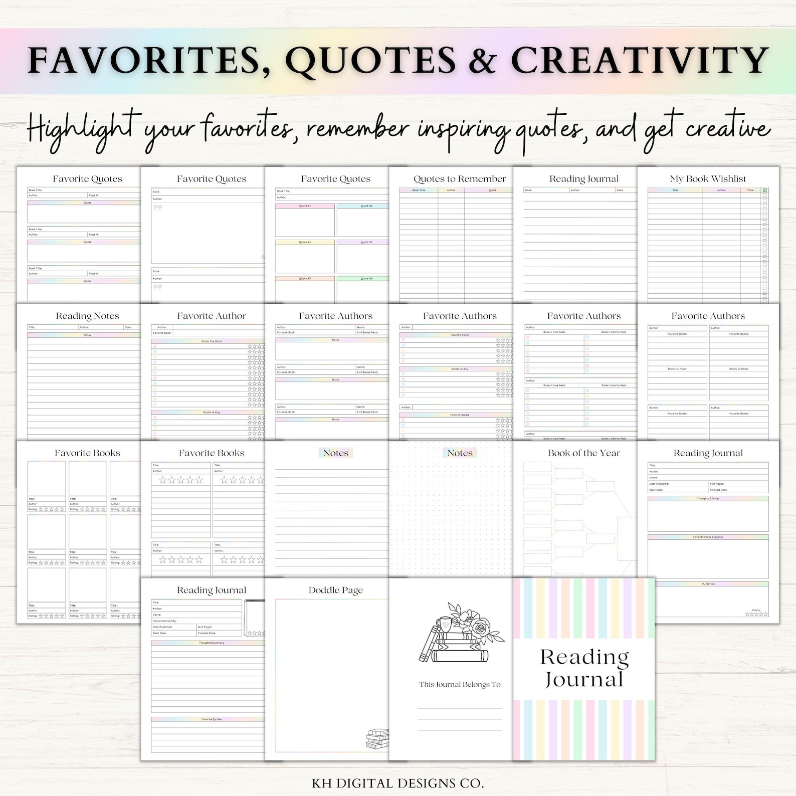 Reading Journal Printable | Book Reading Tracker | Book Shelf | Monthly ...