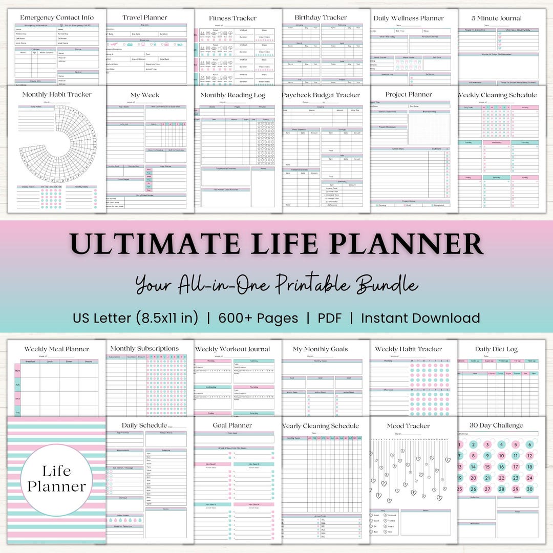 Ultimate Life Planner Bundle: ADHD, Wellness & Home Management ...