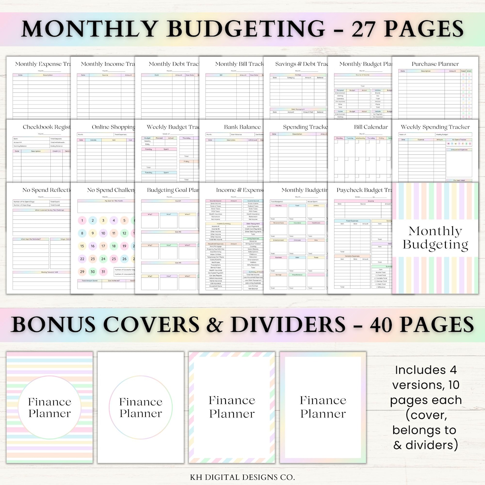 Finance Planner Printable | Adhd Budget Binder | Debt Payoff Tracker ...