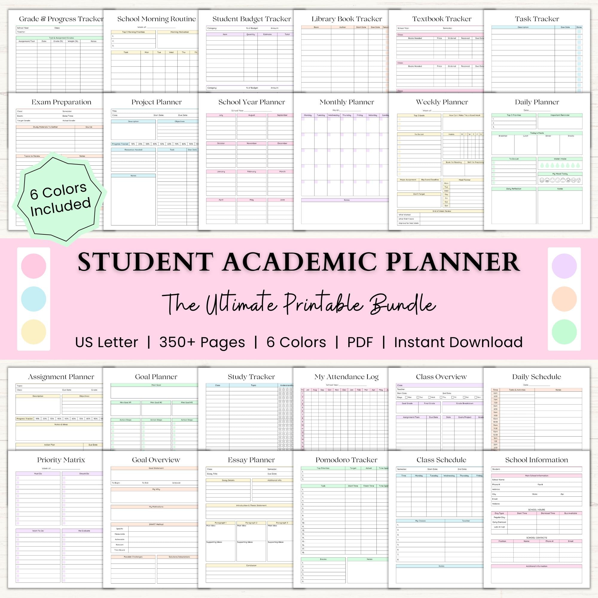 Student Academic Planner Printable | All-in-one High School Planner ...