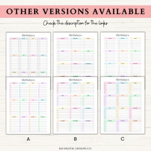 Editable Birthday Tracker Template | Birthday Planner Printable ...