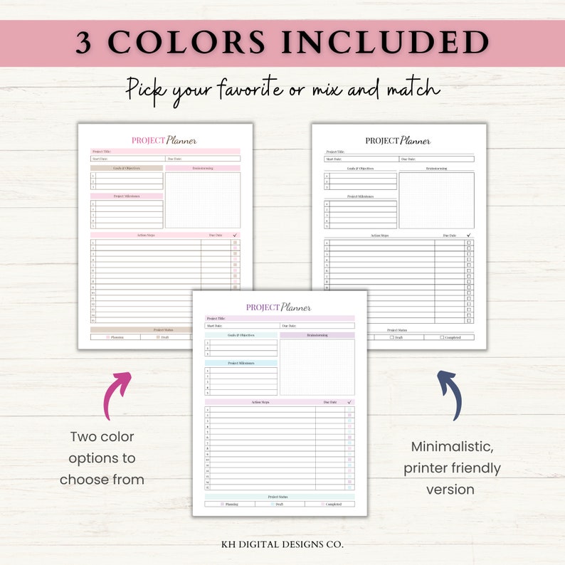 Project Planner Printable | Project Timeline Tracker | Productivity ...