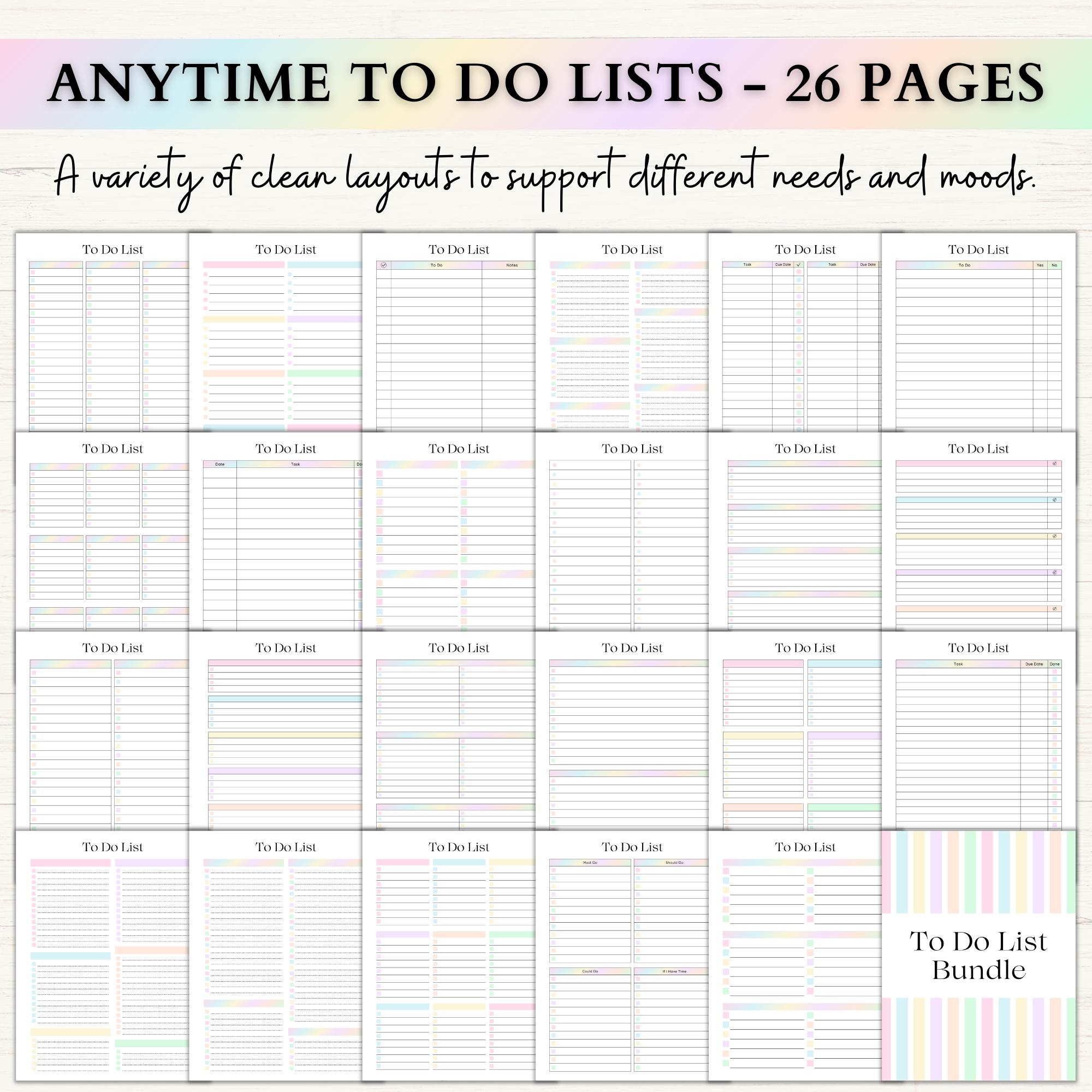 To Do List Printable Bundle | Daily & Weekly Task Lists | ADHD ...
