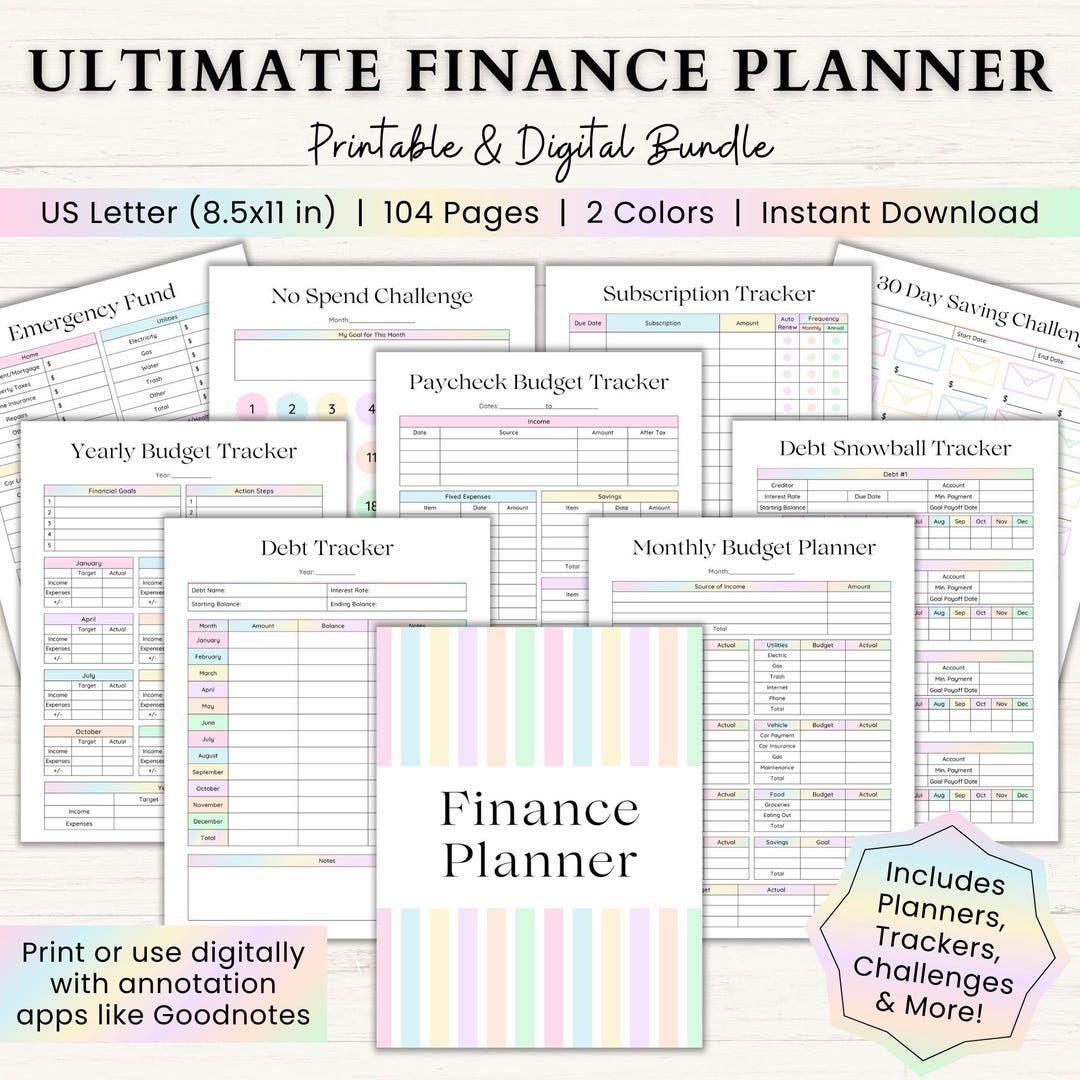 Finance Planner Printable | Budget Binder | Debt Payoff Tracker ...