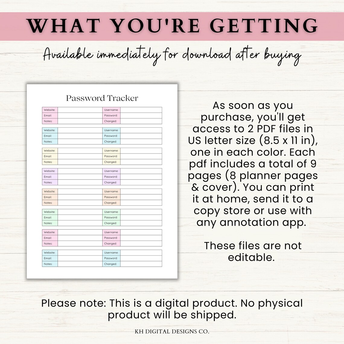 Password Tracker | Password Book | Good Notes Planner | Password Log ...