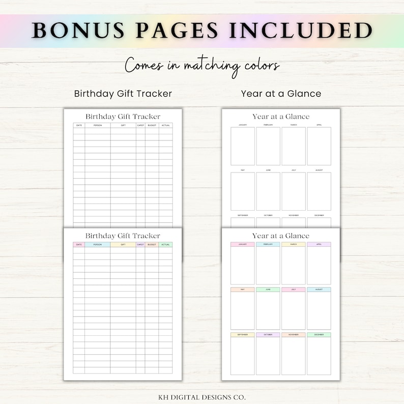 Editable Birthday Tracker | Printable Birthday List | Perpetual ...