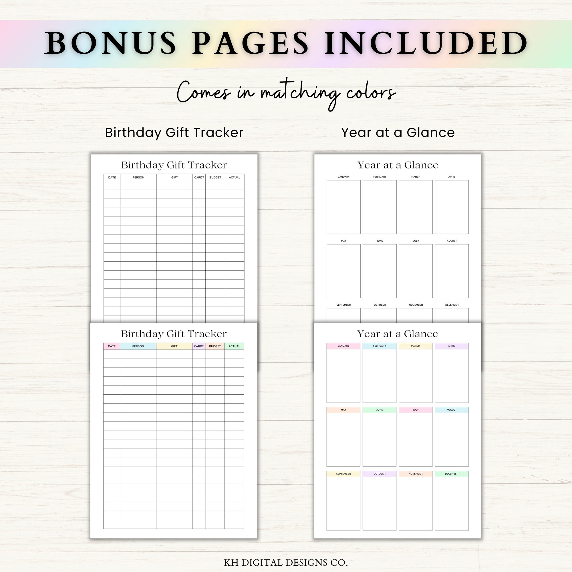 Editable Birthday Tracker | Printable Birthday List | Perpetual ...