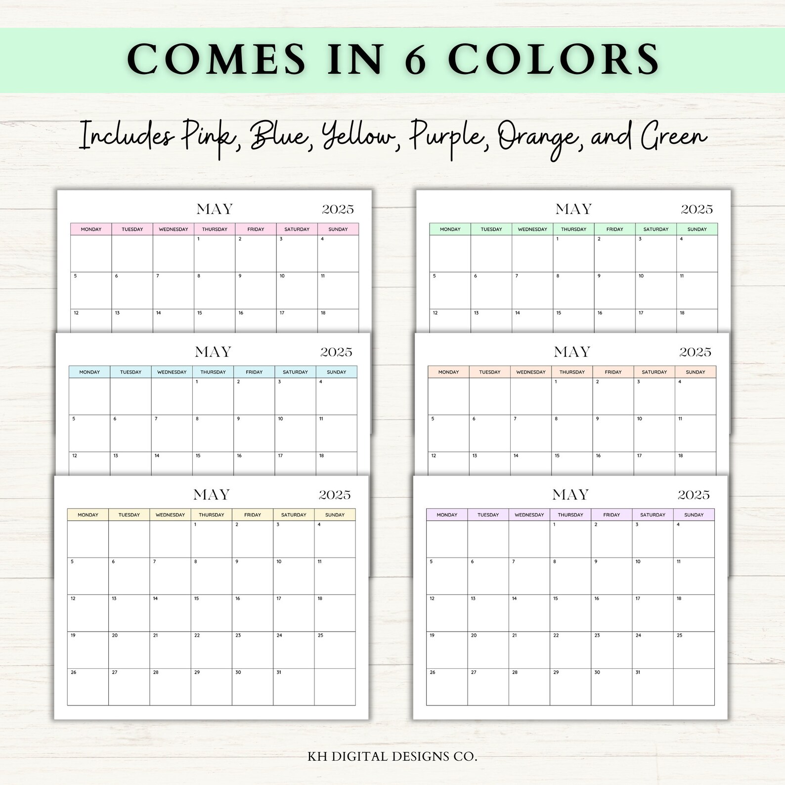 Editable 2025 Monthly Calendar | One Page Monthly Planner | Dated 12 ...