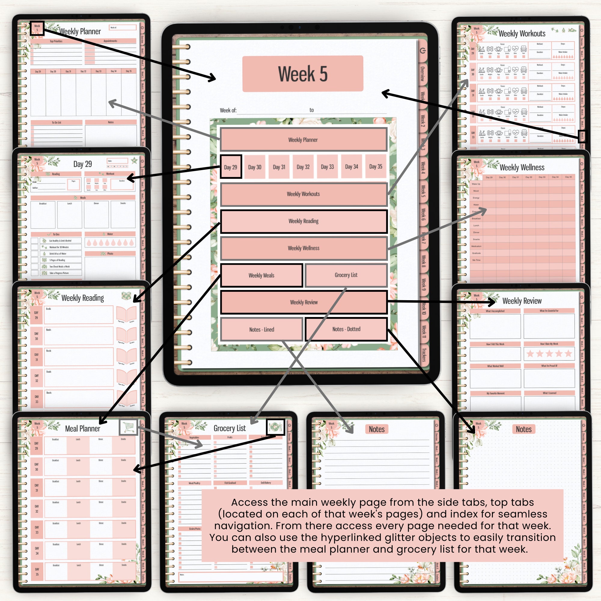 75 Soft Challenge Hyperlinked Digital Planner 75 Soft Journal Fitness ...