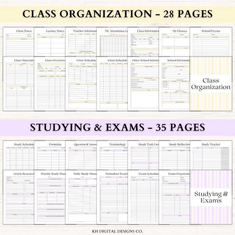 Student Academic Planner Printable | Adhd Back to School Planner ...