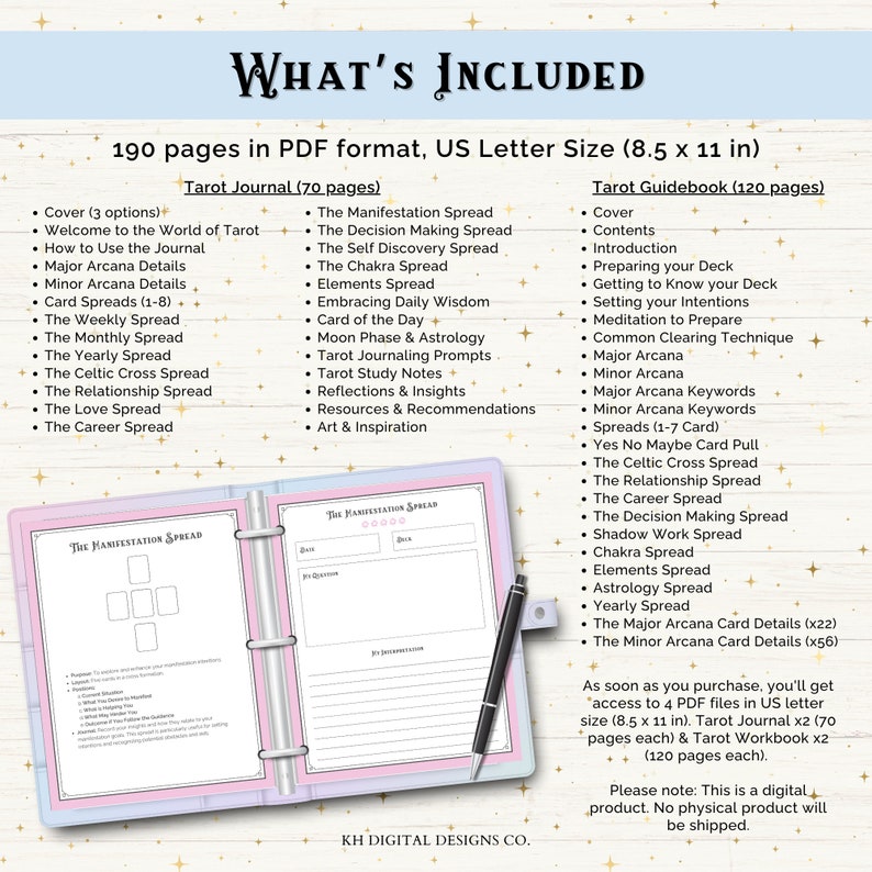 Guided Tarot Journal Printable | Shadow Work Journal | Tarot Planner ...