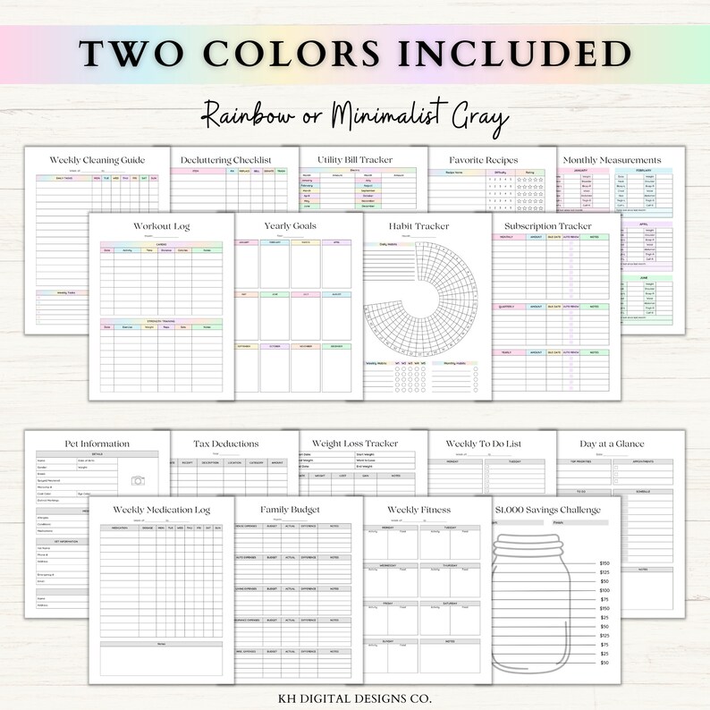 Home Management Planner Printable Life Binder Cleaning Schedule ...