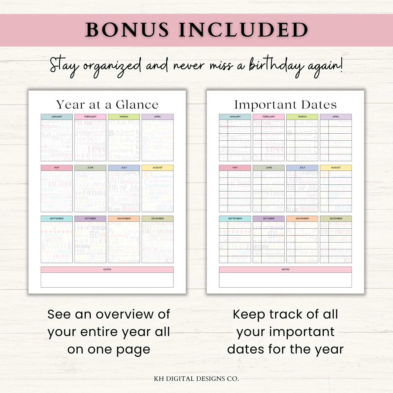 Editable Undated Monthly Calendar | Seasonal Holiday Themed Perpetual ...