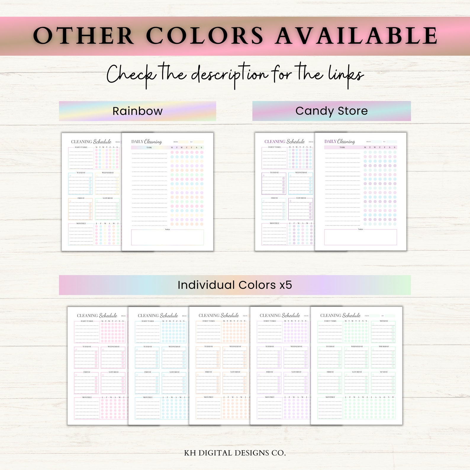 Cleaning Checklists Printable Bundle House Cleaning Planner Weekly ...