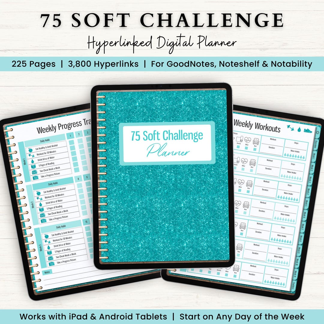 75 Soft Challenge Hyperlinked Digital Planner 75 Day Soft Challenge ...