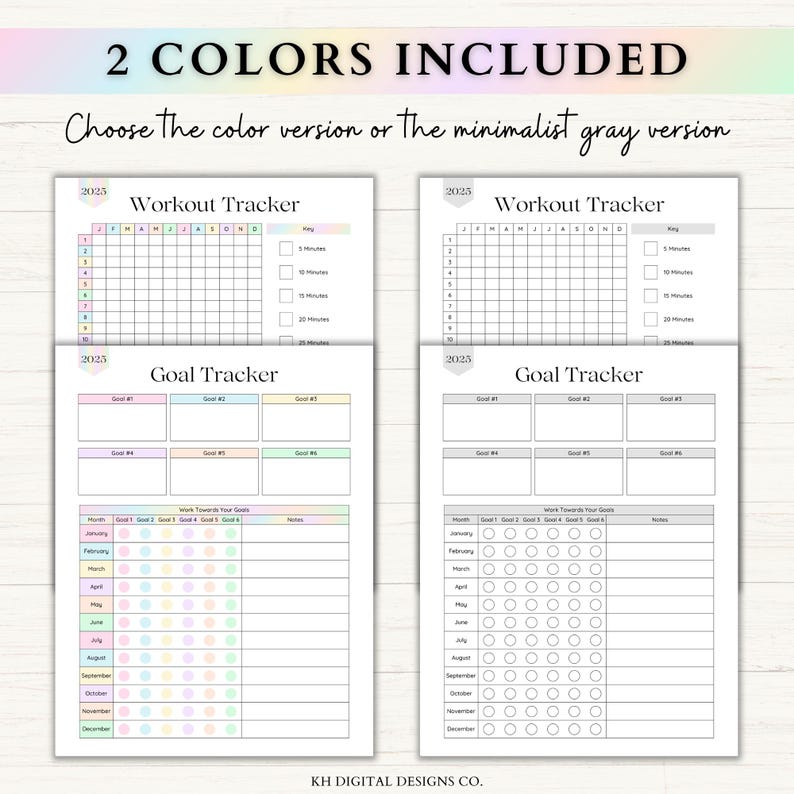 2025 Yearly Habit Tracker Printable Bundle | Adhd Mood Tracker | Year ...