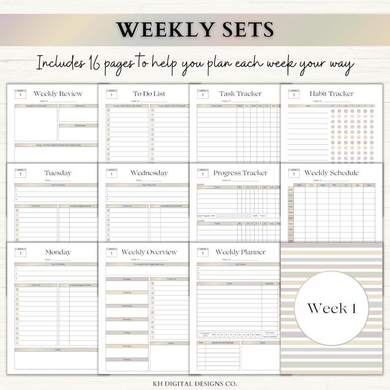 12 Week Planner Printable: Goal-focused Planning System for Weekly ...
