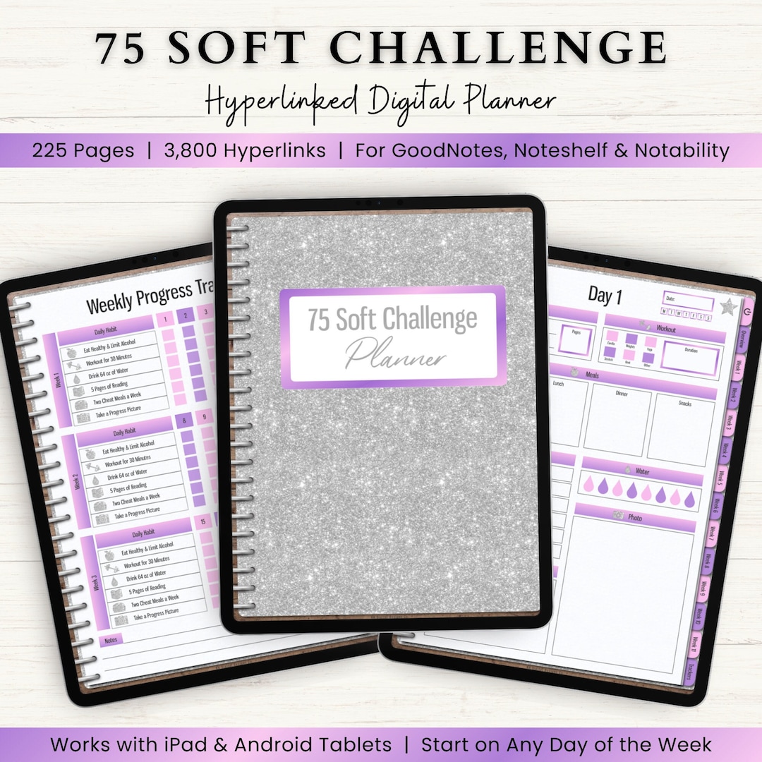 75 Soft Challenge Hyperlinked Planner Weight Loss Tracker 75 Soft ...