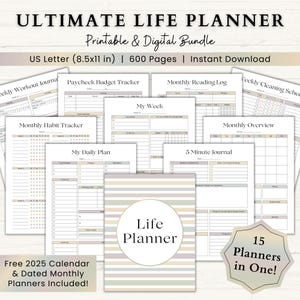 Ultimate Life Planner Printable Bundle | Adhd Productivity Planner ...
