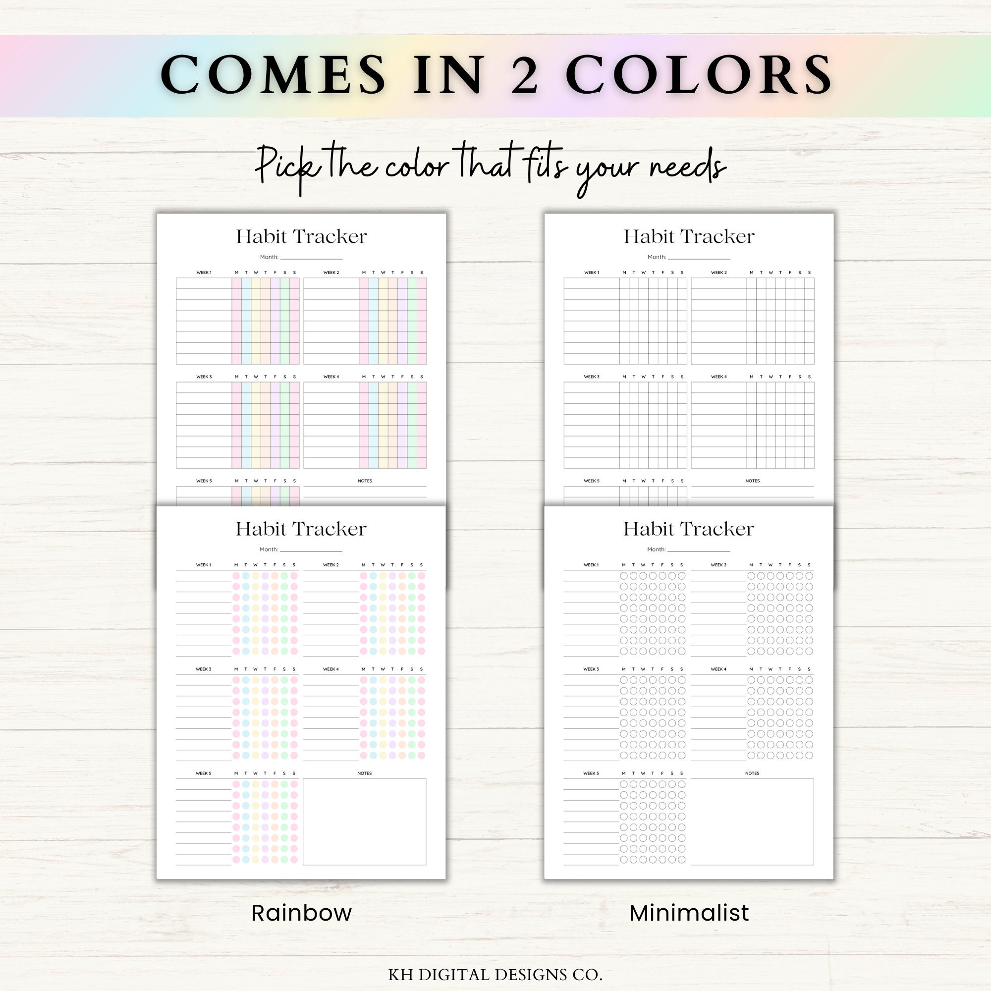 Monthly Habit Tracker Printable | Habit Tracker Template | Weekly ...