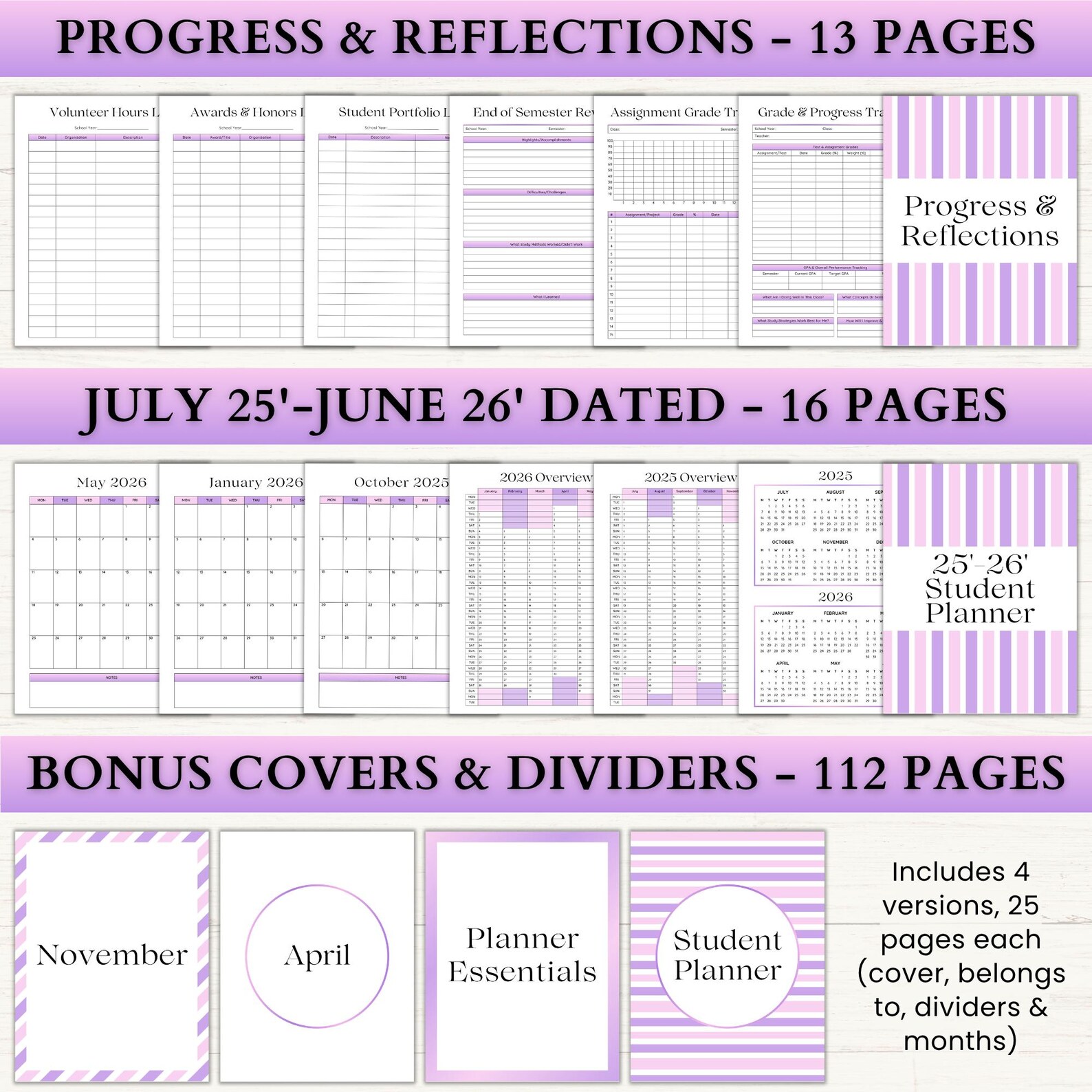 Student Academic Planner Printable | Adhd Back to School Planner ...