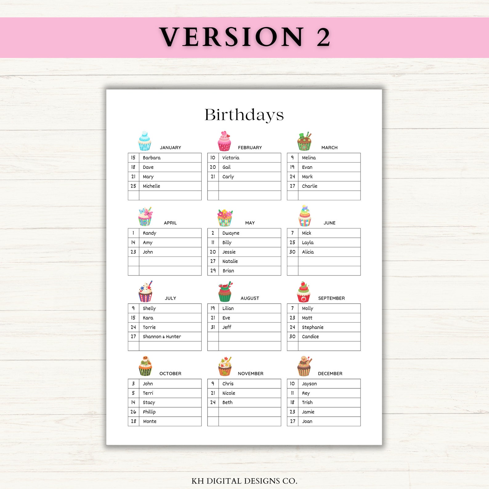 Editable Birthday Tracker Template | Birthday Planner Printable ...