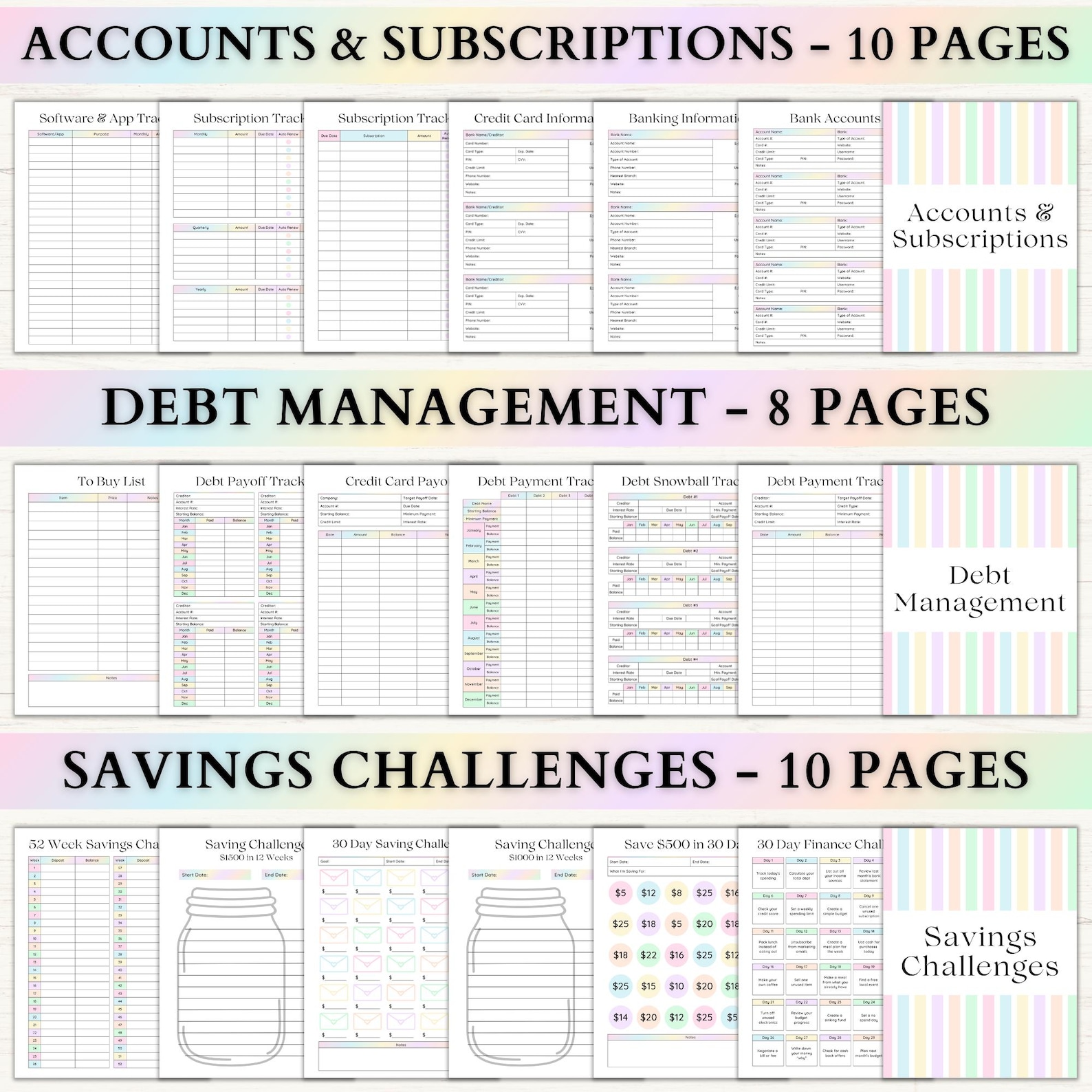 Finance Planner Printable | Adhd Budget Binder | Debt Payoff Tracker ...