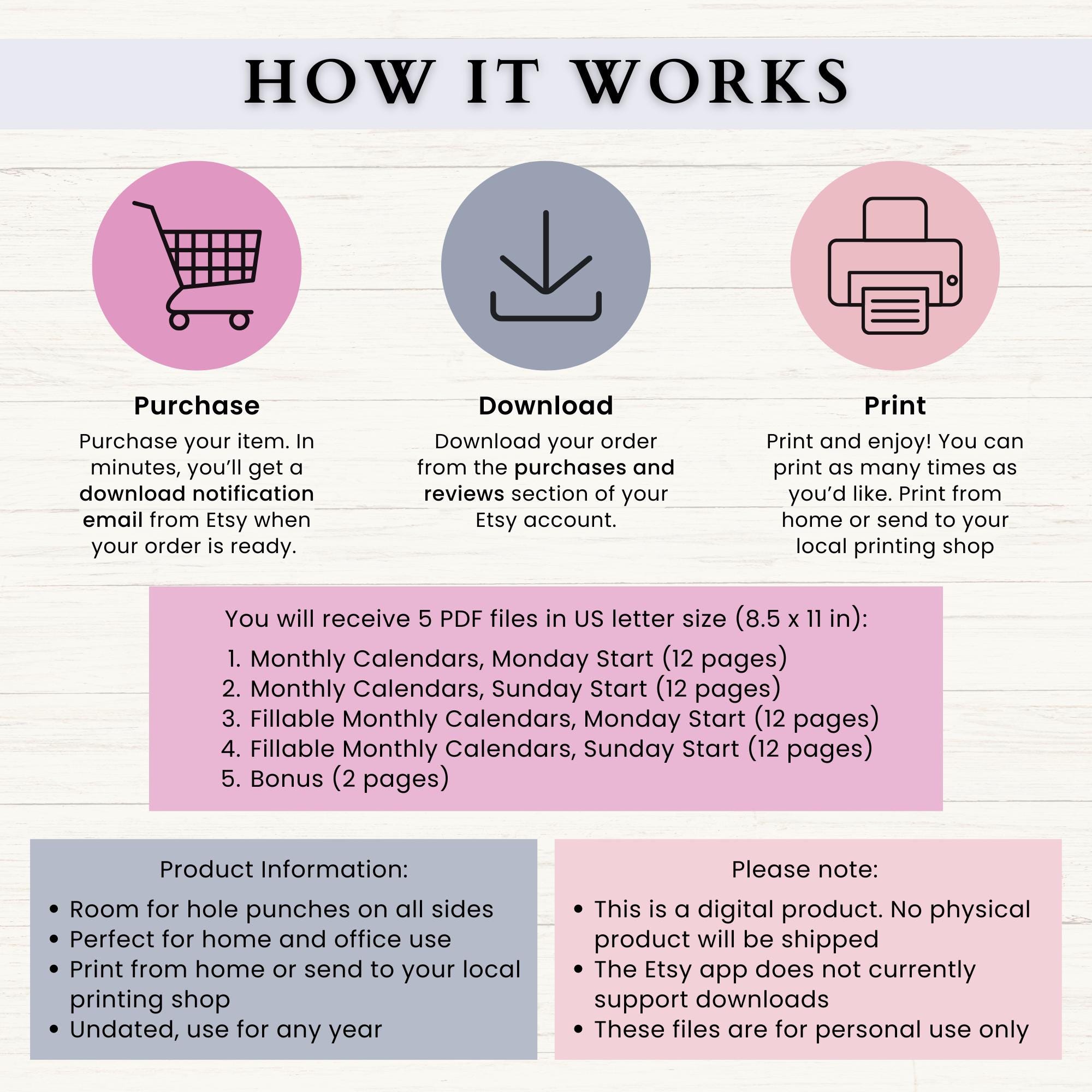 Editable Undated Monthly Calendar Seasonal Holiday Themed Perpetual ...