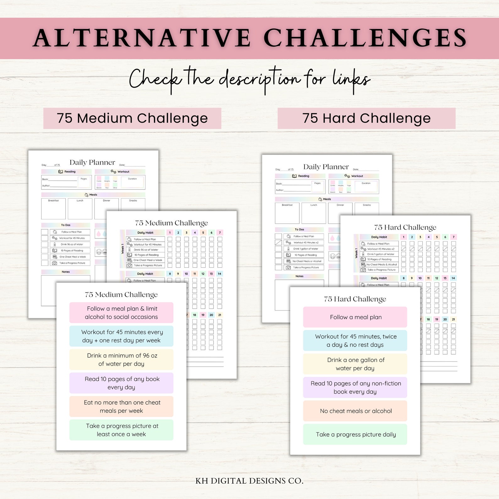 75 Soft Challenge Printable Workout Plan 75 Soft Tracker 75 Day ...