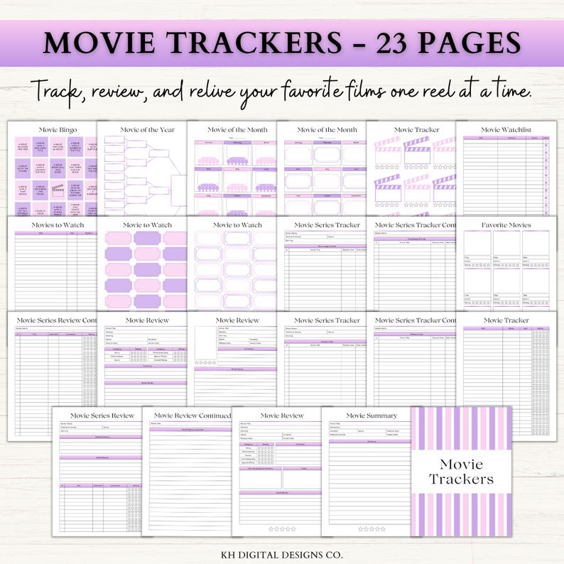 Entertainment Tracker Printable Bundle | Movie, TV & Music Review ...