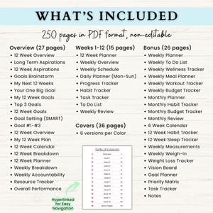 12 Week Productivity Planner 90 Day Goal Tracker 12 Week Planner Template Goal Setting Printable ...