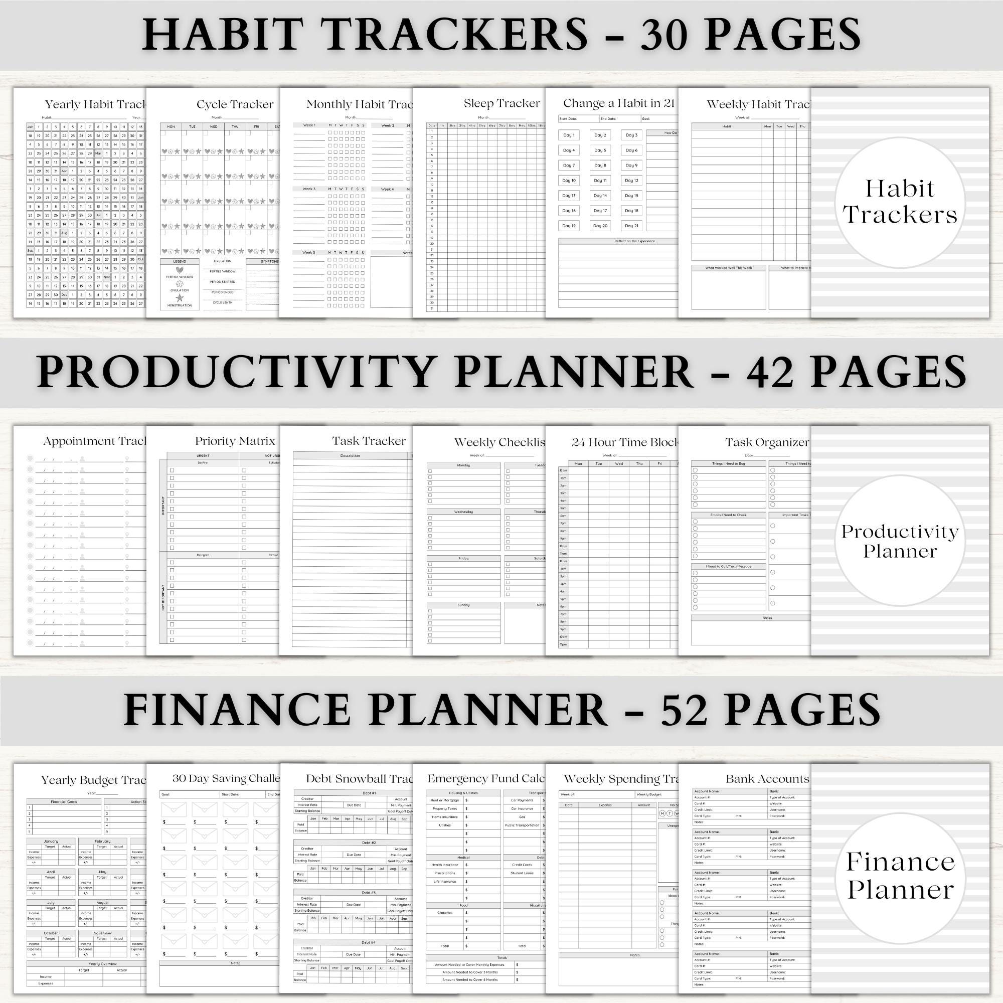Ultimate Life Planner Printable Bundle | Adhd Productivity Planner ...