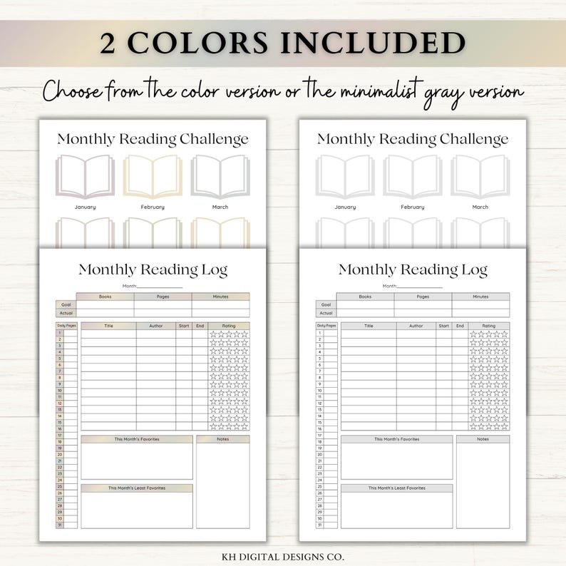 Reading Journal Printable | Book Review Log | Reading Challenge | Book ...