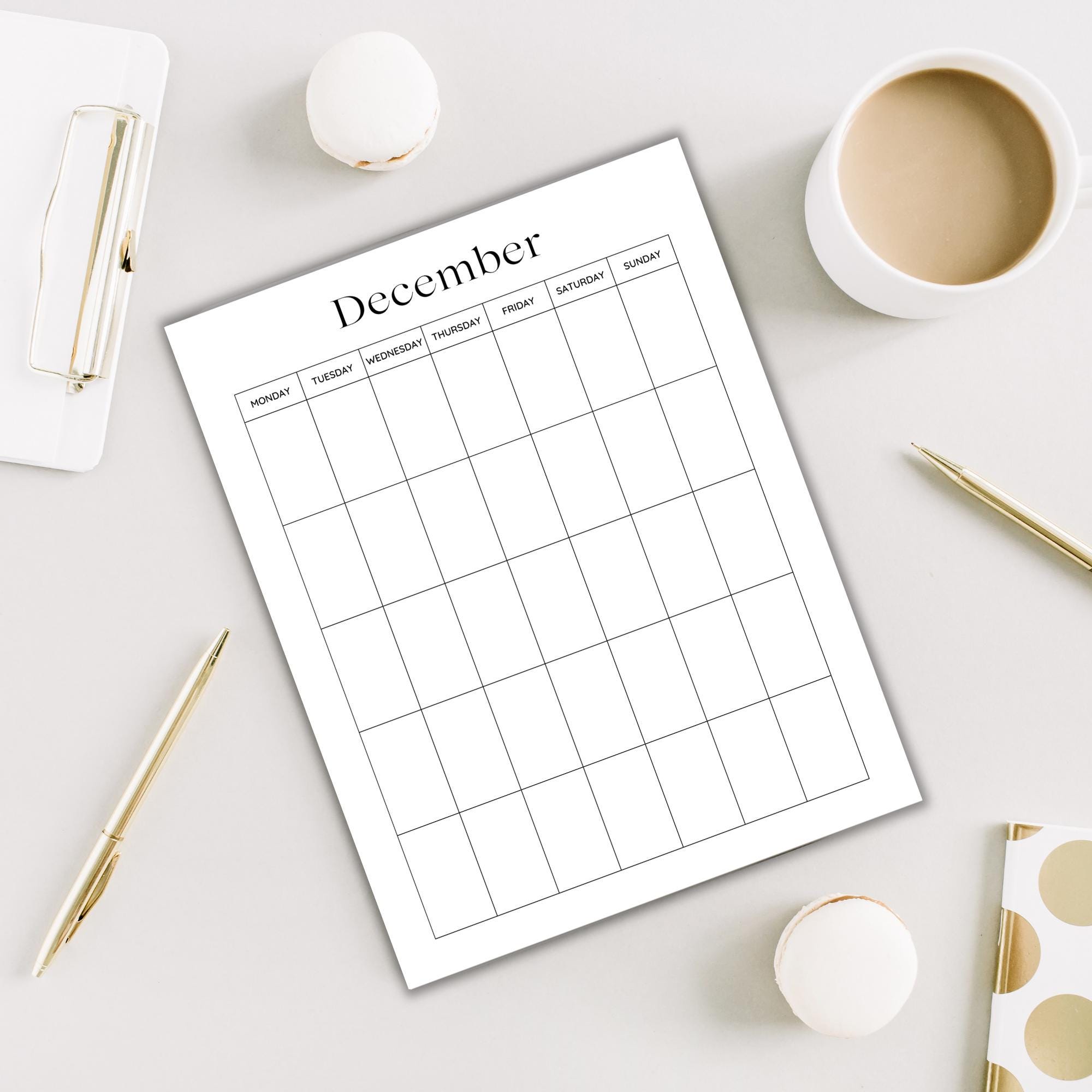 Editable Undated Monthly Calendar 12 Month Calendar Template Yearly ...