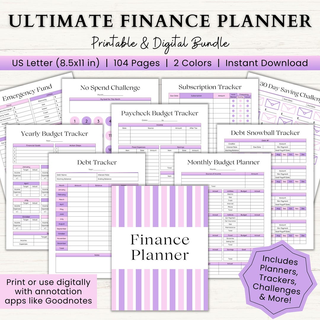 Finance Planner Printable | Weekly Budget Binder | Savings & Debt ...