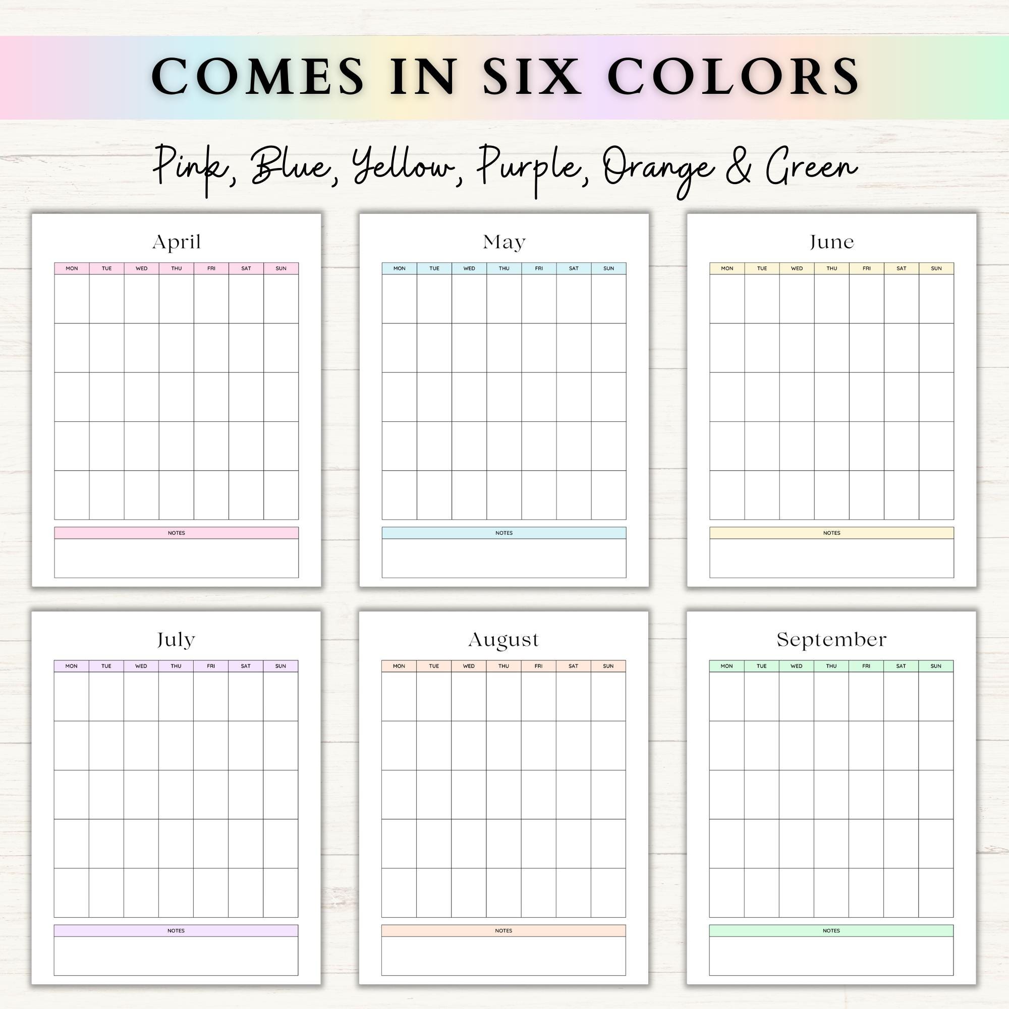 Editable Undated Monthly Calendar | Perpetual Calendar Template | 12 ...