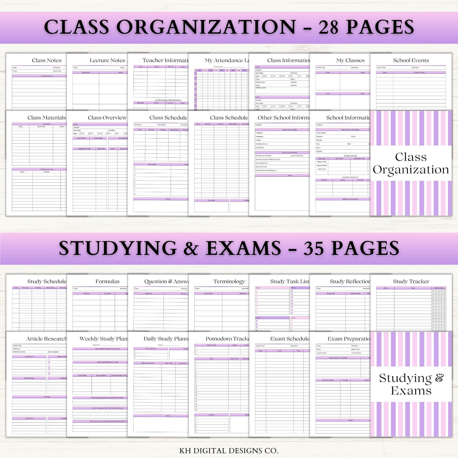 Student Academic Planner Printable | Adhd Back to School Planner ...