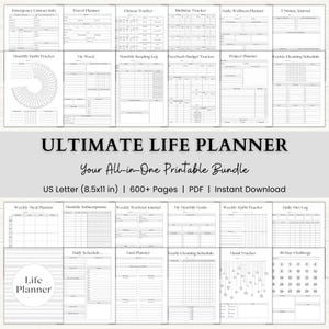 Ultimate Life Planner Printable Bundle – Productivity, Self-care ...