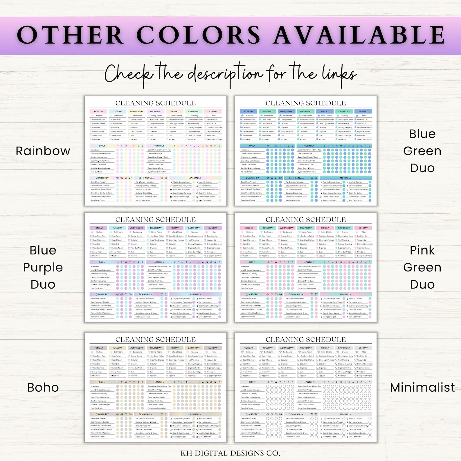 Editable Cleaning Schedule | Adult Chore Chart | Cleaning Planner ...