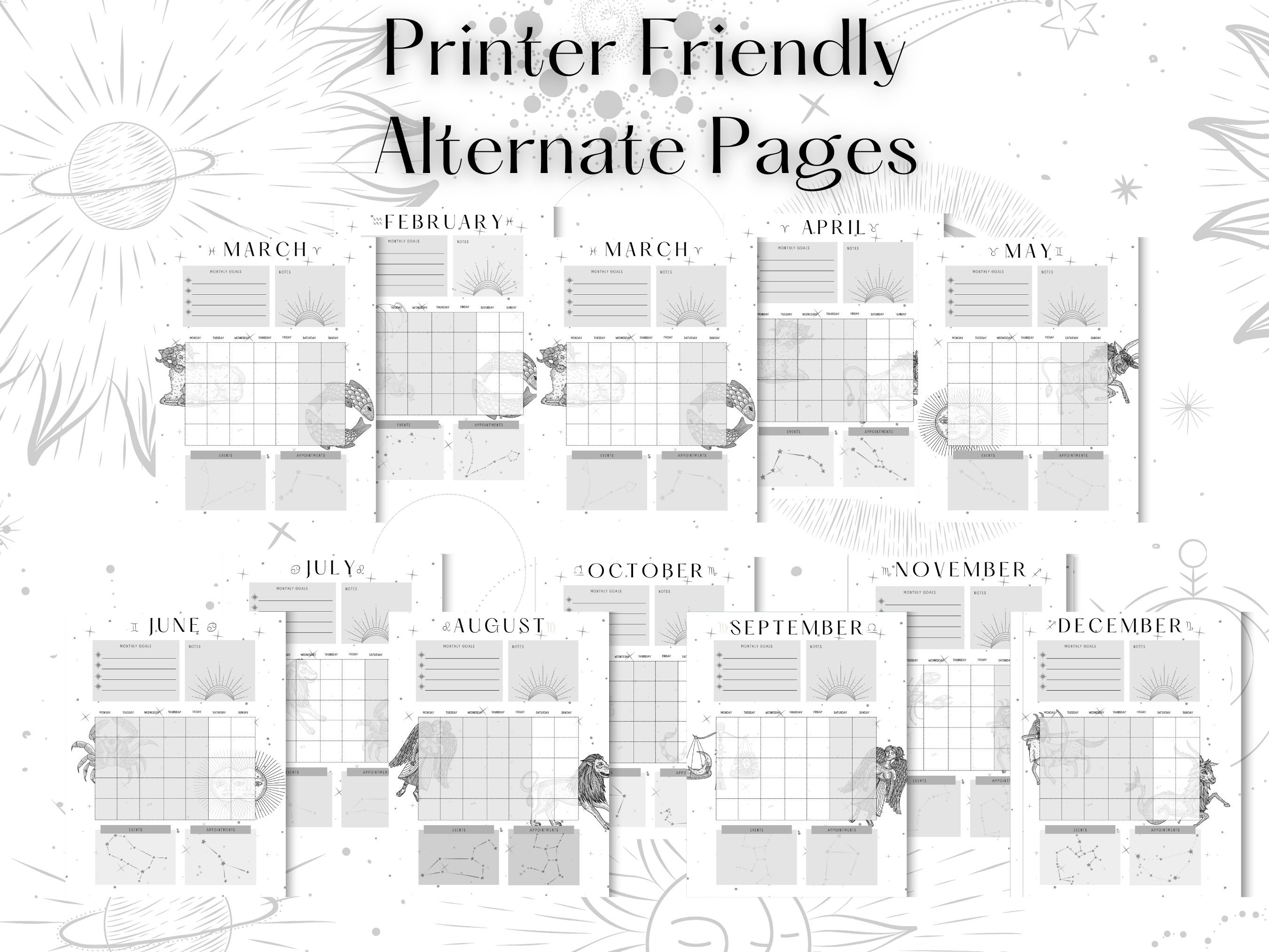Horoscope Planner PDF , Printable Calendar Template, Printable Life ...